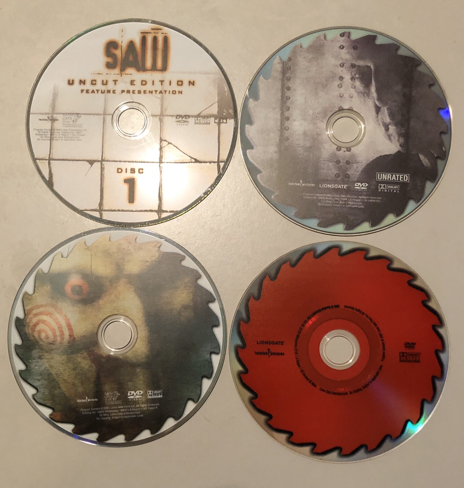 SAW 1 - 4 DVD - Saw, Saw II, Saw III, Saw IV horror movies | eBay