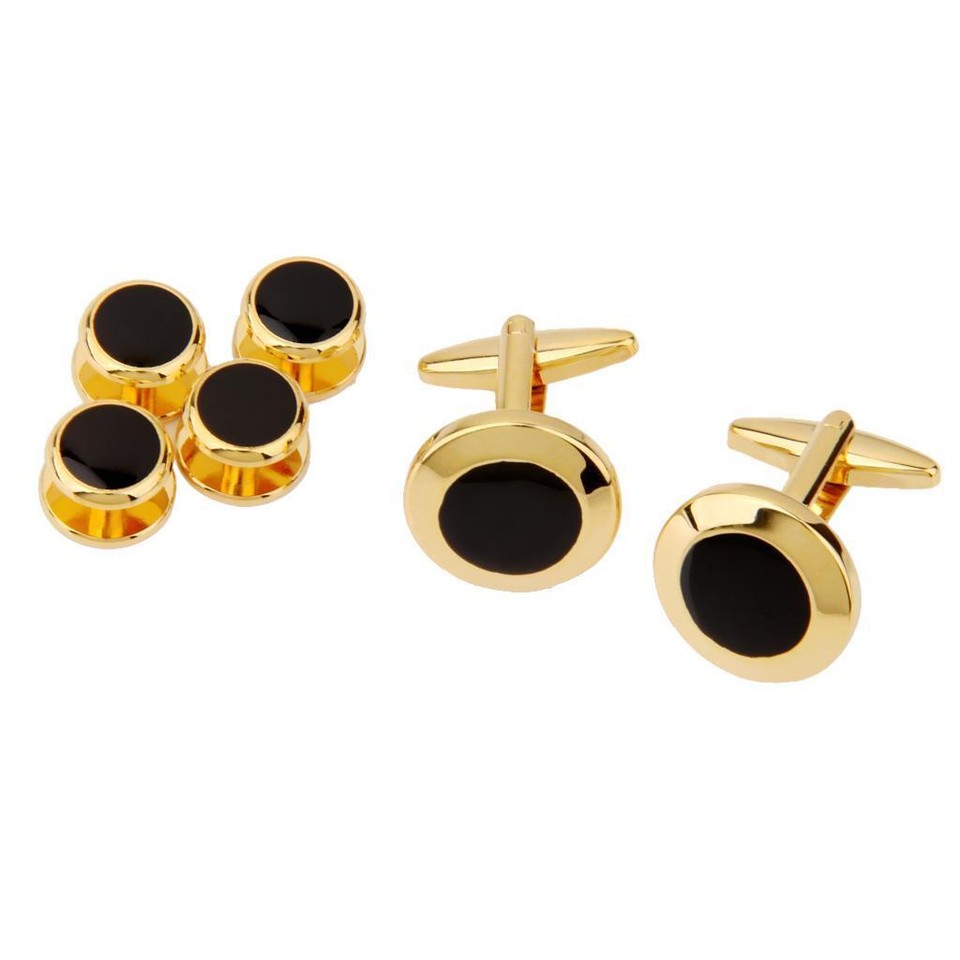 Men\'s Shirt Cufflinks Cuff Links Collar Studs Gold and | eBay UK