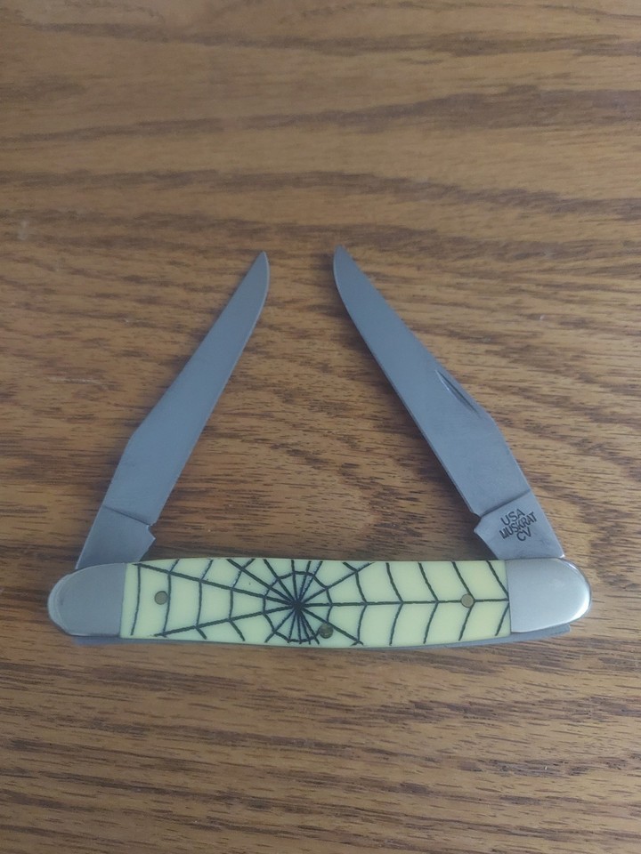 Case XX Yellow Spider Web Muskrat Knife #062 | eBay