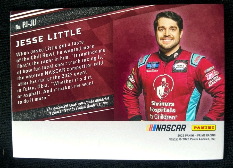 Jesse Little 2023 Panini Prime Racing Brand Logo Race Worn Jumbo Patch #/24 | eBay