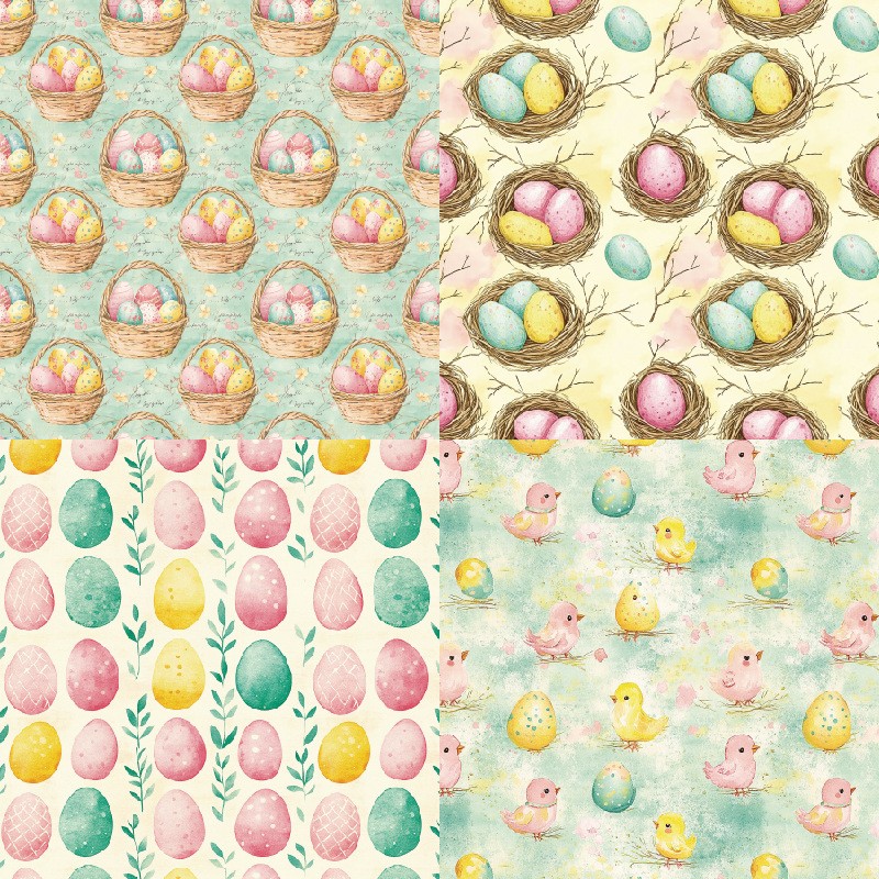 24Pcs Easter Bunny Chick Eggs Paper Pad Scrapbooking Card Making ...