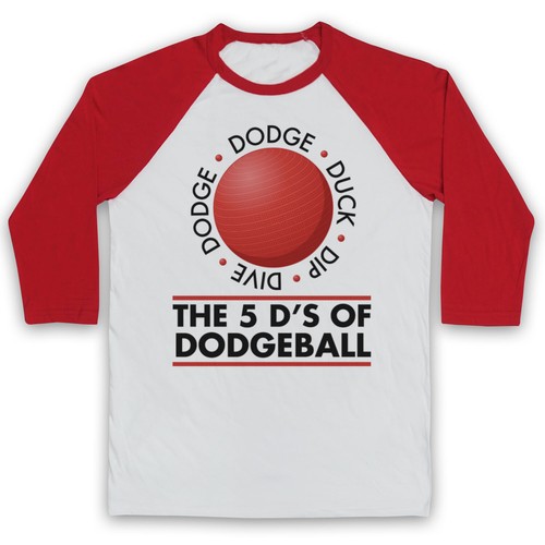 DODGEBALL THE 5 D'S UNOFFICIAL DODGE DUCK DIP DIVE 3/4 SLEEVE BASEBALL ...