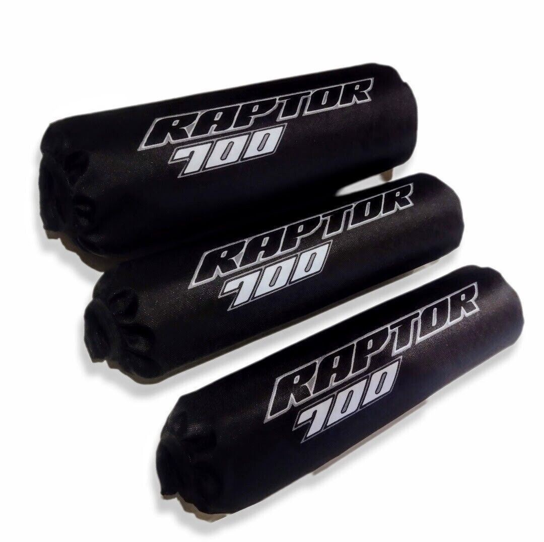 Yamaha Raptor 700 Shock Covers Set - Black White ATV Protection ...
