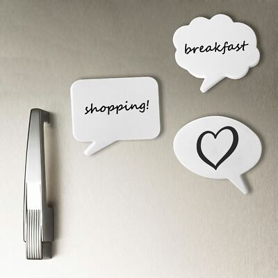 3pc Speech Bubble Magnets Wipe Clean Message Note Fridge Notice Board ...