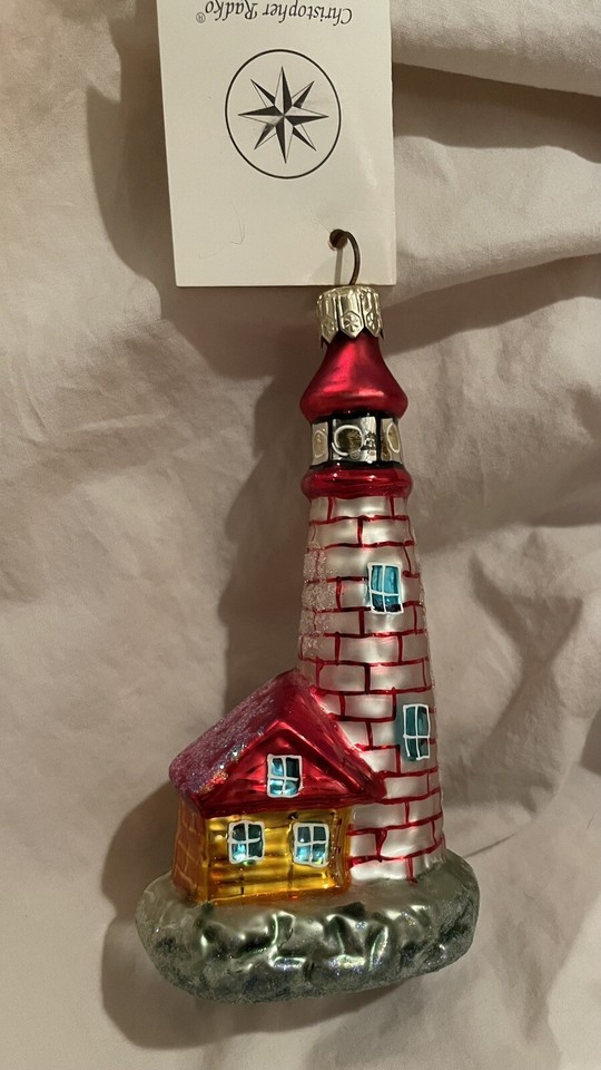Christopher Radko Lighthouse Gem Christmas Ornament 4” Tall Shore Light ...