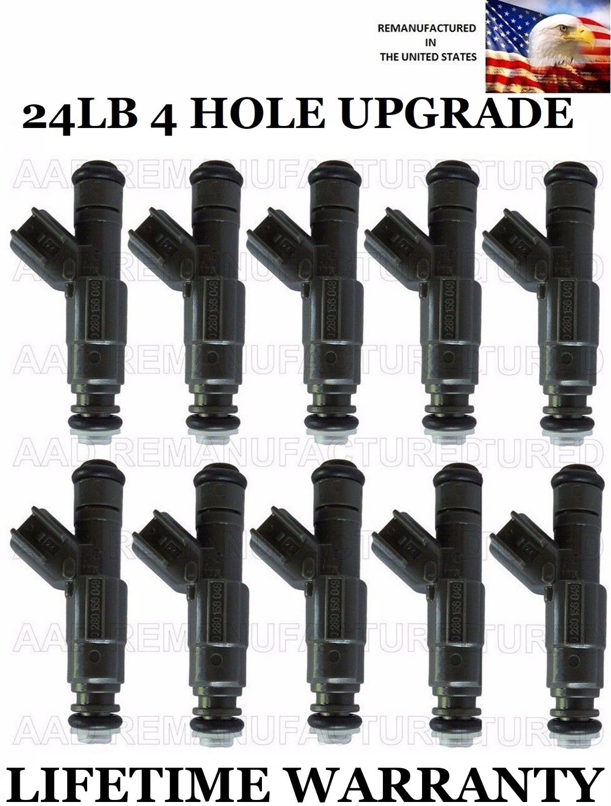 Upgraded 24LB Bosch Set Of 10 Fuel Injectors For Ford F250 F350 F450 ...