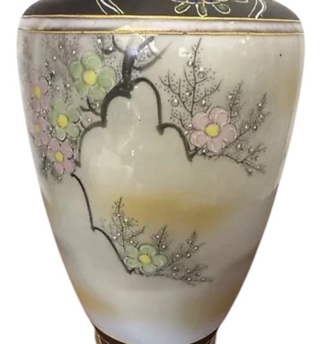 Antique Oriental Japanese Handpainted Satsuma Vase - Stamp To Base 25cm ...