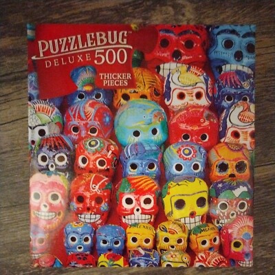 New Puzzlebug Colorful Mexican Skulls Market Puzzle 500 Pc Jigsaw ...