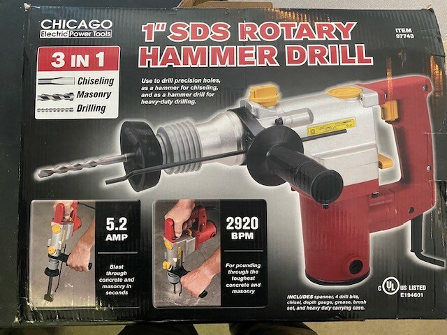 Chicago Electric 1" SDS Rotary Hammer Drill Item 97743 for sale online ...