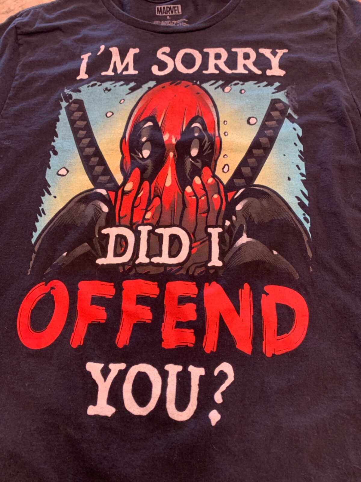 Deadpool “I’m sorry did I offend you” Mens L. T shirt (N343) | eBay