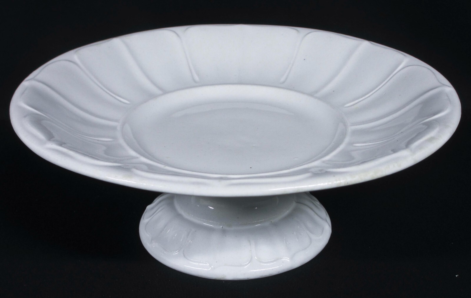 J. Maddock Sydenham-Type White Ironstone Round Compote, 9 1/2" D, 3 1/2 ...
