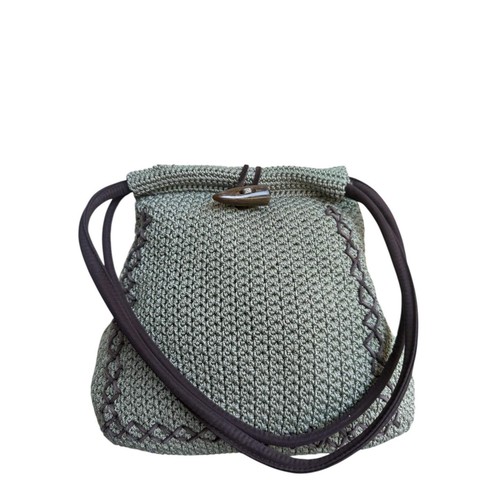 Boho Crochet Bucket Bag Toggle Closure Shoulder Purse Hippie Style ...