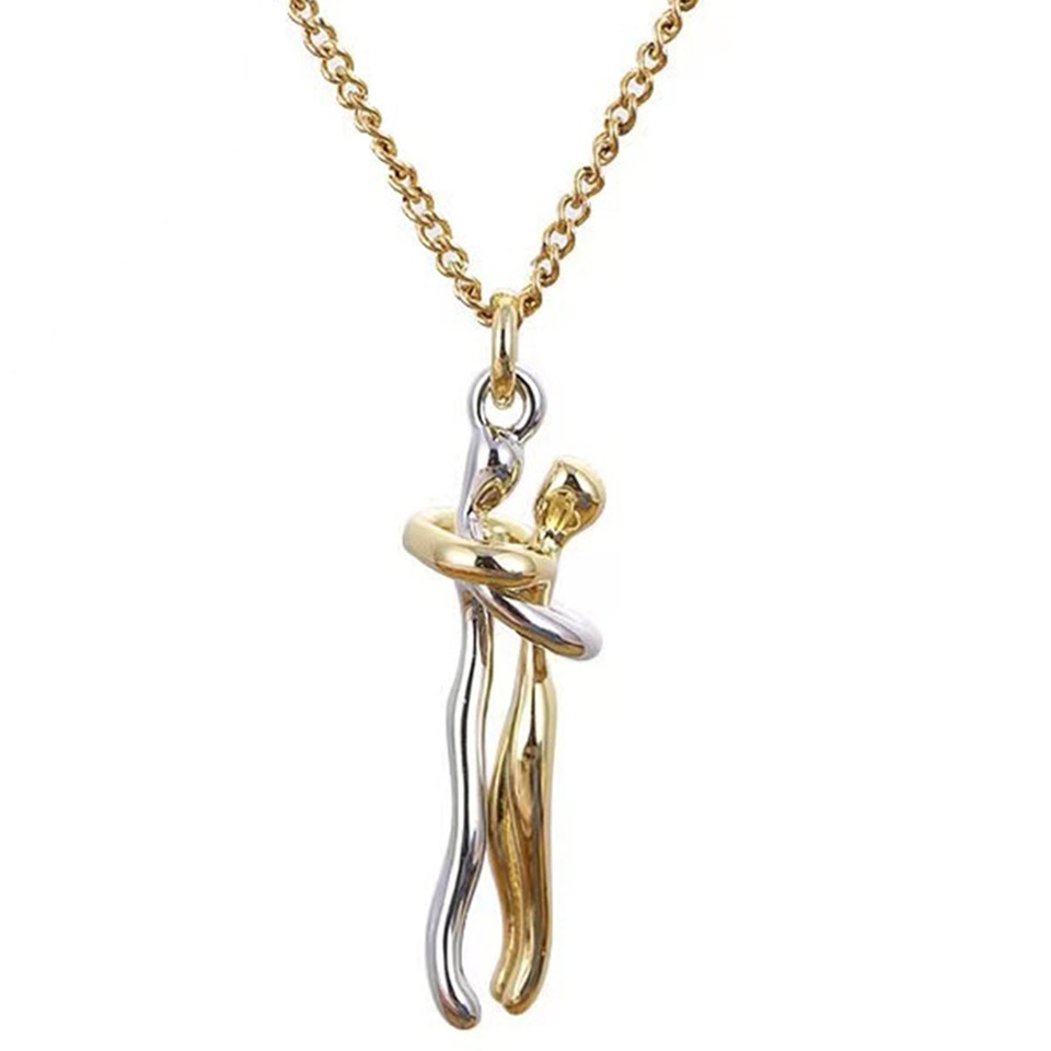 Rust-resistant Necklace Unity Symbol Pendant Embrace Couple Set for Him ...