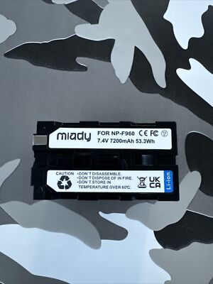 Miady Pack 7.4V 7200mAH Li-ion Battery For Sony NP-F960 NP-F970 Open ...