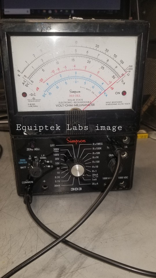Simpson 303 High Impedance Analog VOM Low power Ohms ACCURATE READINGS ...