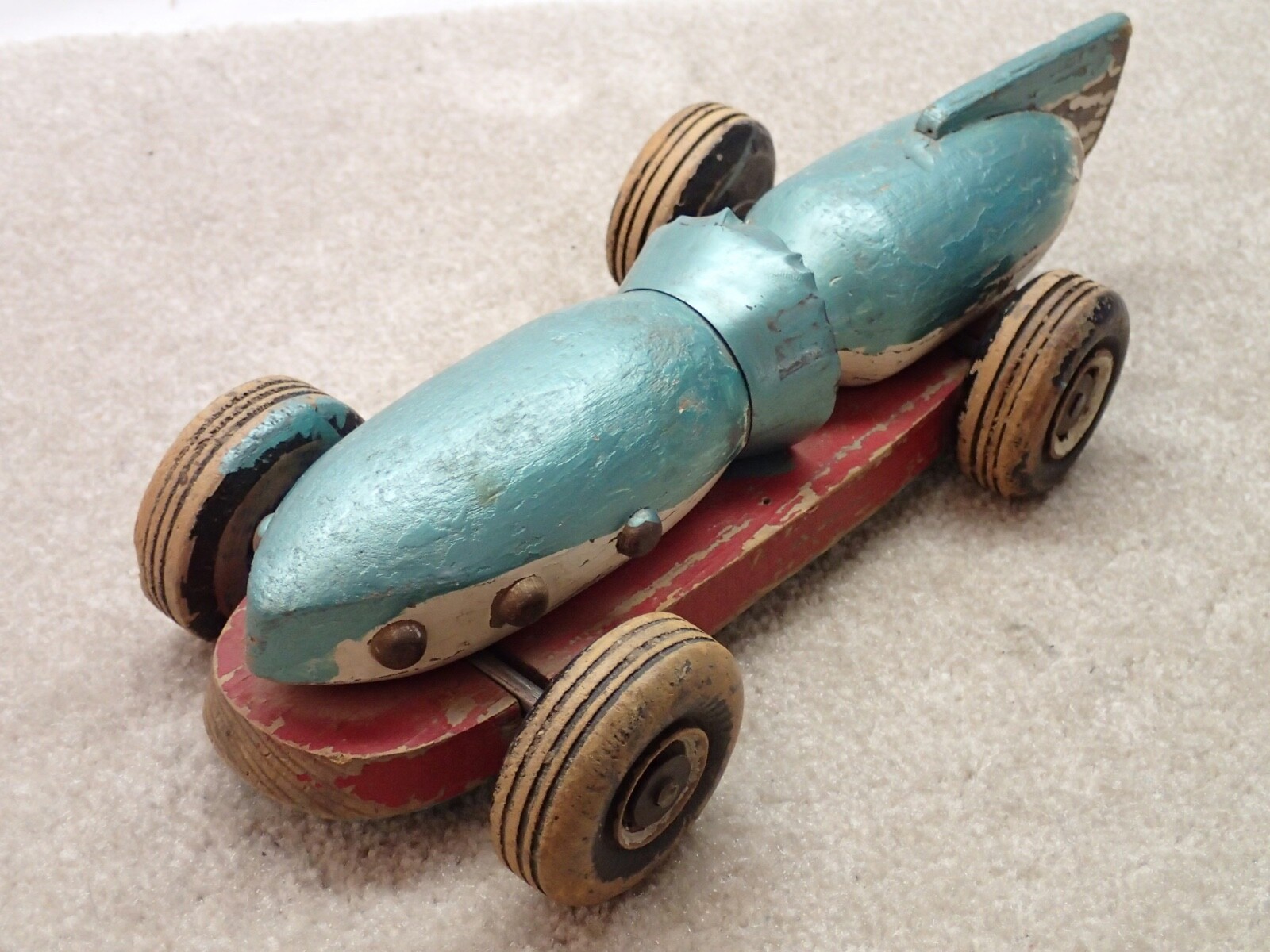 Vintage Wood Derby Race Car Racer Hand Made Folk Art Scouts | eBay