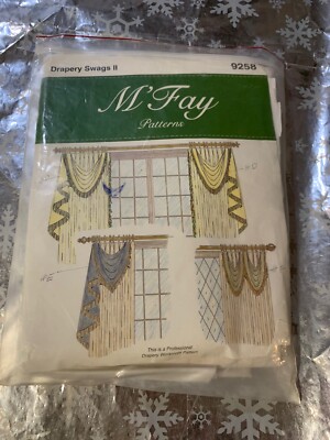️Vintage M'fay 9258 Drapery Swags II Valance Pattern Sewing | eBay