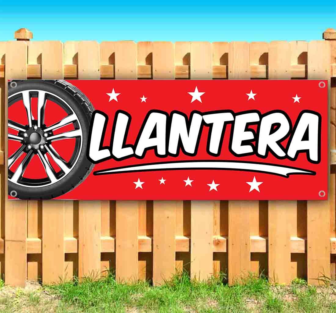 LLANTERA Vinyl Banner Flag Sign Many Sizes TIRE SPANISH | eBay