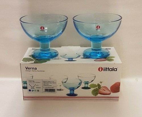 Kerttu Nurminen Light Blue Verna Dessert Bowls Iittala Finland | eBay