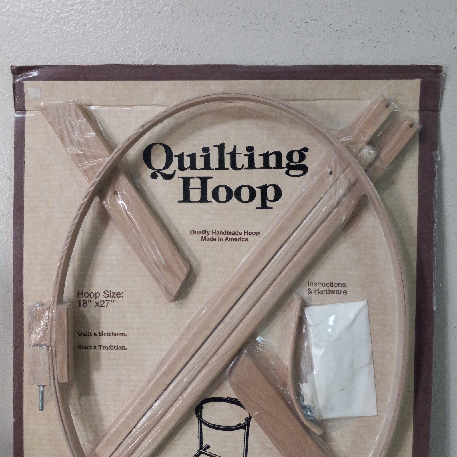 Wooden Oval Frame Quilting Hoop with Stand 18" x 27" Ward Mfg Co #400 ...