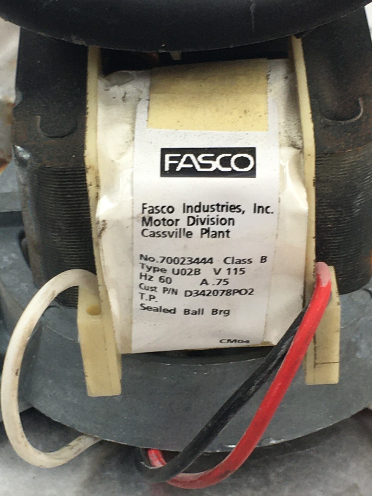 Fasco 7002-3444 Motor 115v .75a 3000 RPM D342078p02 for sale online | eBay