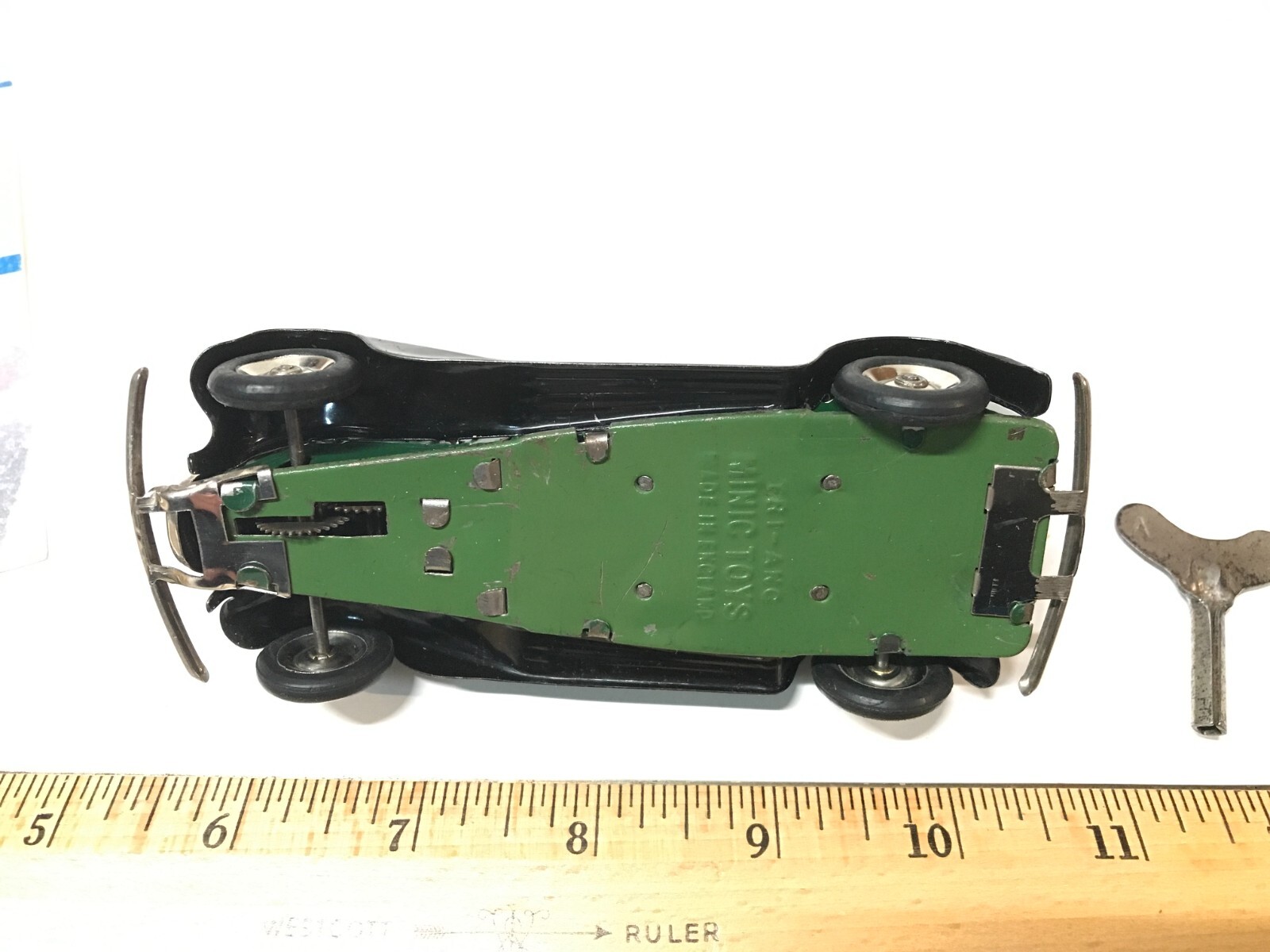 Tri-Ang Minic Toys Tin Wind Up Green Black Roadster England With Key ...