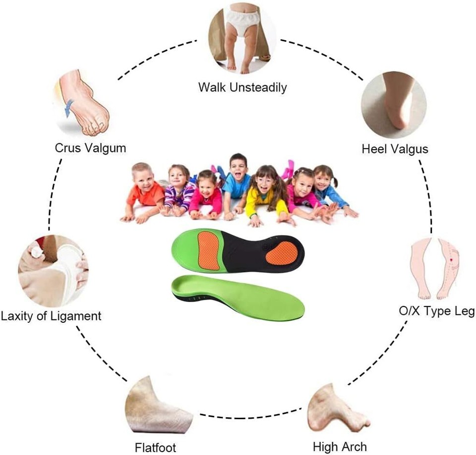 Kids Children Orthotics Insoles Flat Feet Shoes Sole O/X Type Legs ...