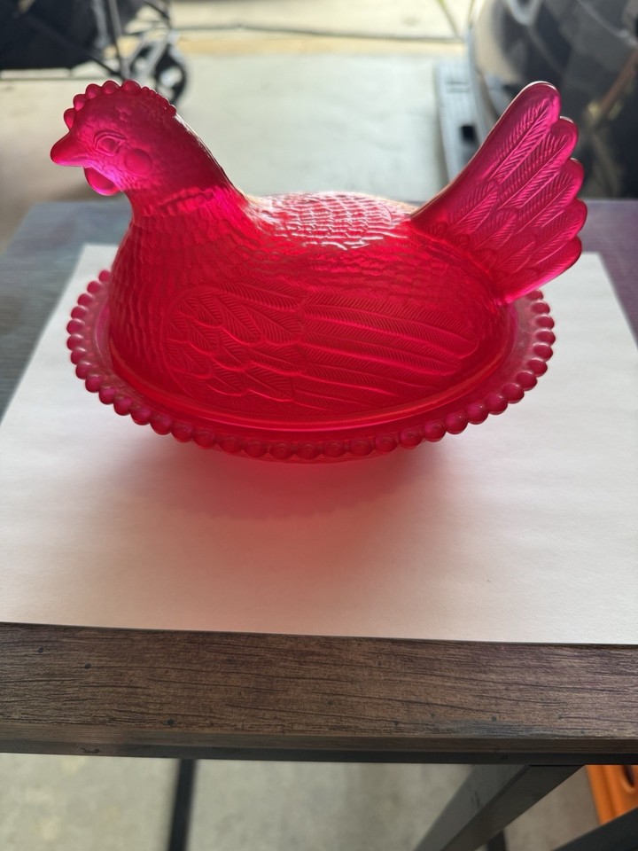 Indiana Glass Hen On A Nest Custom Ruby Red By Rustic Swag creations 🔥🔥 ...