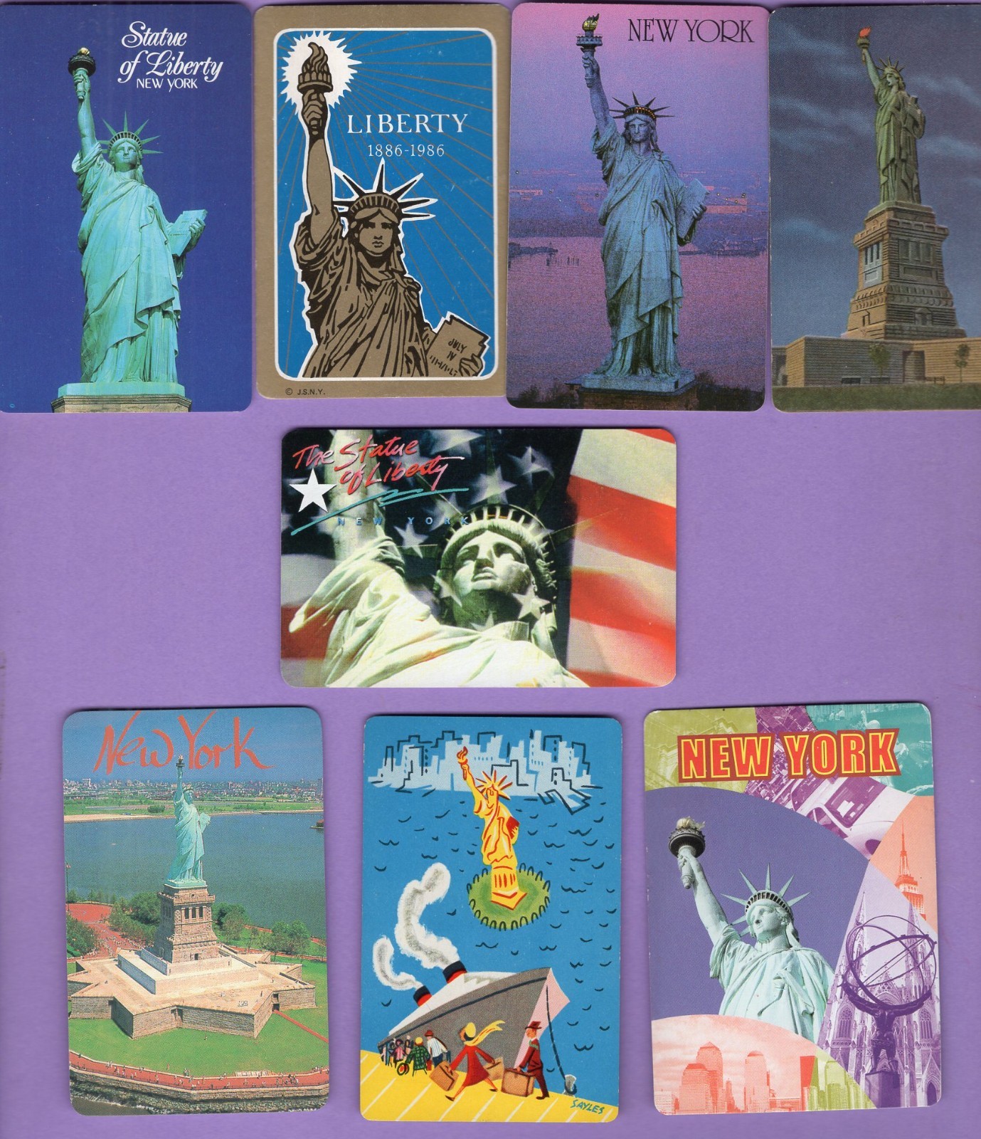 7 Single Swap Playing Cards STATUE OF LIBERTY NYC SOUVENIR ADS SOME ...