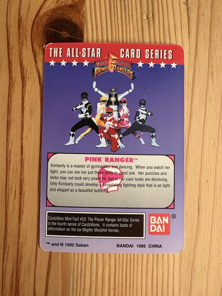 1995 Cardzillion Power Rangers All Stars: #23 Light As A Butterfly Pink ...