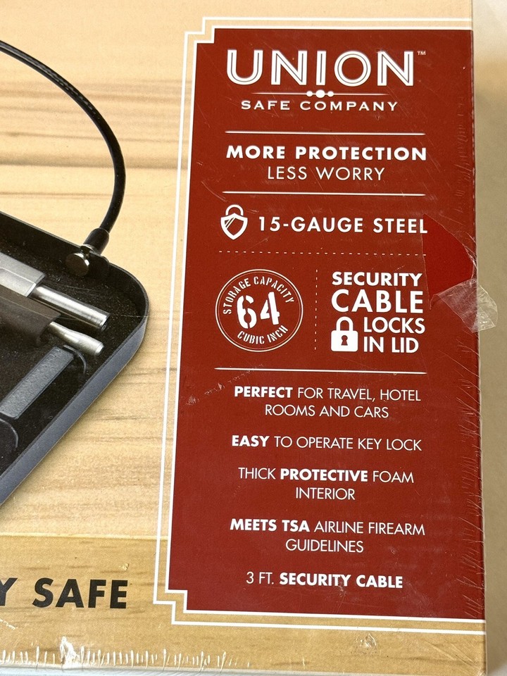 Union Safe Co.STEEL safe Personal Portable Security Hand Gun Safe New ...