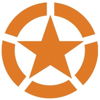 Allied Star Fahrzeug Aufkleber Orange US Army Stern US Car USMC WWII ...