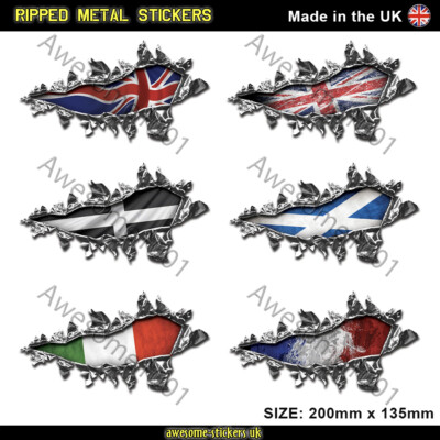 Ripped Torn Metal Shredded Stickers decal for Cars Van Motor Bikes ...