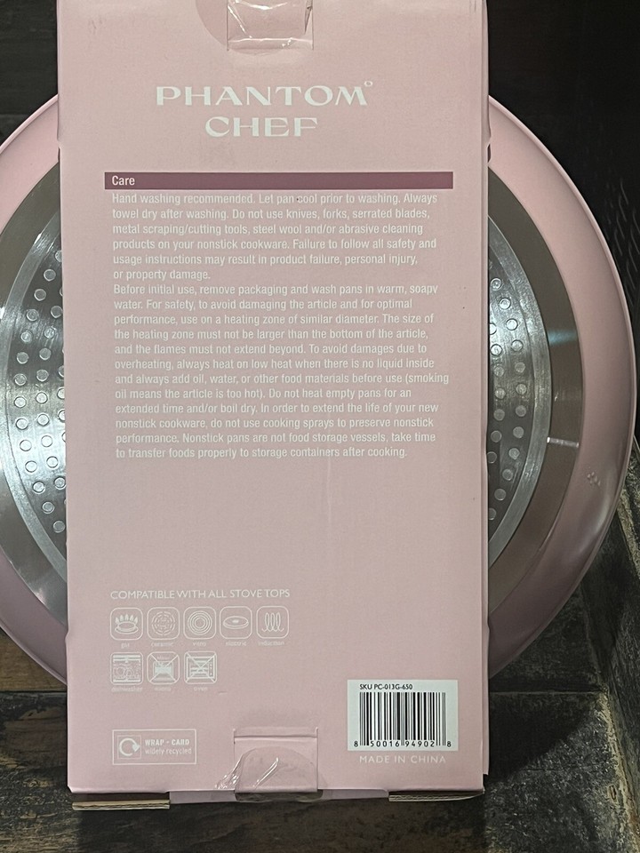 Pink Phantom Chef Grove Collection 2-Piece Nonstick Frying Pan Set 8 ...