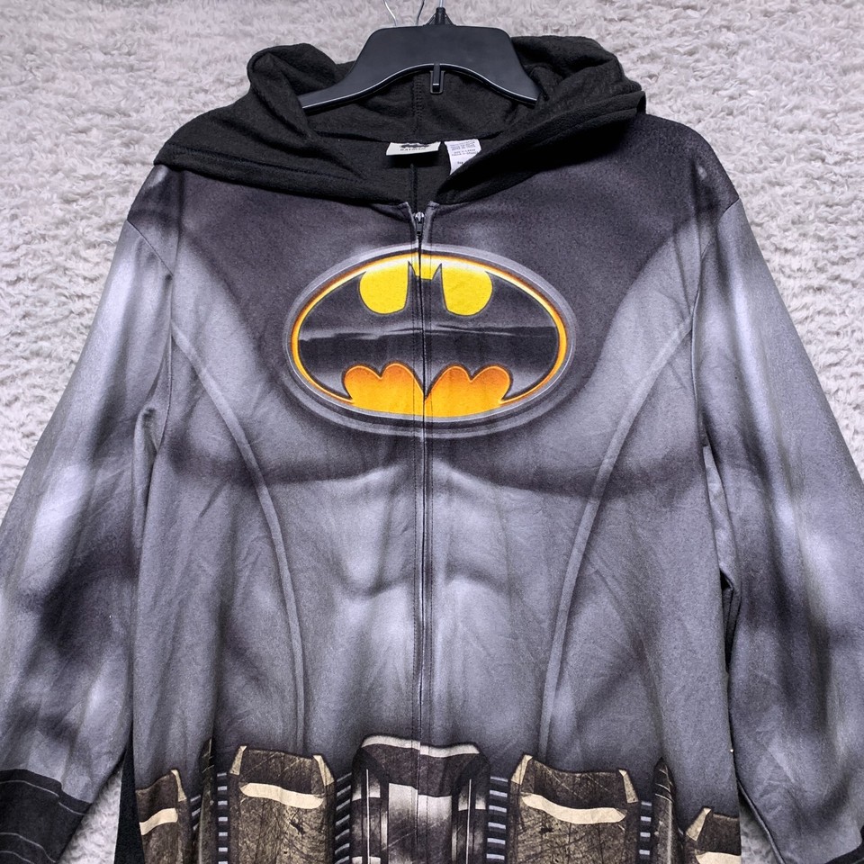 Marvel Batman Union Suit Pajama One Piece Small Black White Costume | eBay
