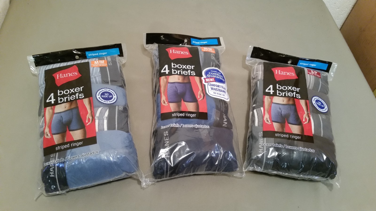 new mens hanes 4 striped ringer boxer briefs. | eBay