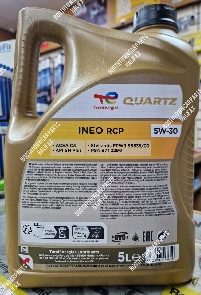 TotalEnergies Quartz Ineo RCP 5w-30 Advanced Synthetic Engine Oil - 5 ...