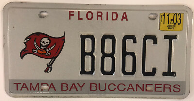 FL NFL TAMPA BAY BUCCANEERS license plate Bucs Football League Super ...