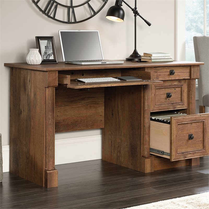 Sauder Palladia Engineered Wood Computer Desk in Vintage Oak | eBay