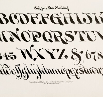 Shippers Box Marking Font Example 1899 Victorian Craft Drawing Ephemera ...