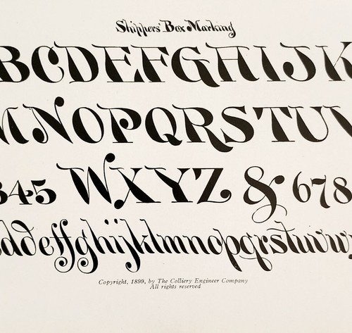Shippers Box Marking Font Example 1899 Victorian Craft Drawing Ephemera ...
