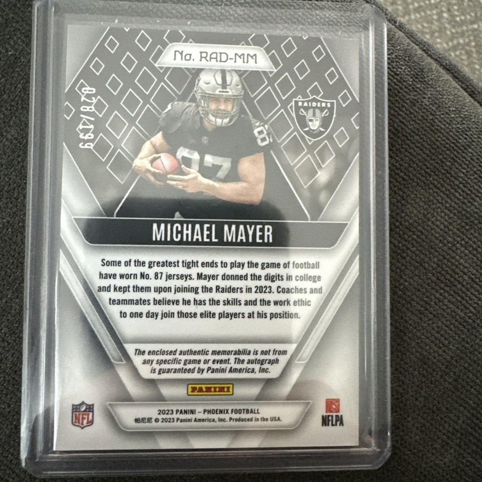 2023 Panini Phoenix - Rps/Rpa Rookie Auto Jersey Michael Mayer #RAJ-MM ...
