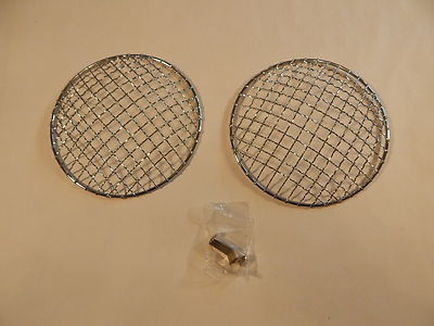 MGA MGB MGC MG Midget MG TD Chrome 7" Headlamp Stone Guards Pair Left ...