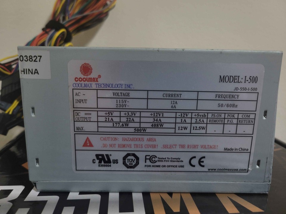 Coolmax 500W PSU | Gray slight usage | Tested Working | eBay