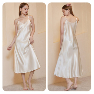 Long Ladies Lingerie Under Dress Full Slip Petticoat Underskirt S-2XL ...