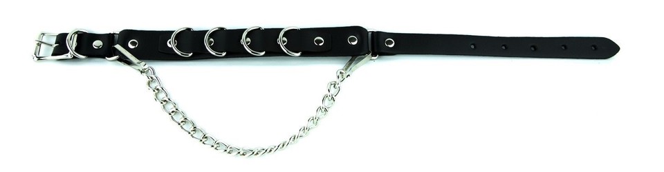 D Ring Boot Strap Genuine Leather with Removable Chain Western Punk ...