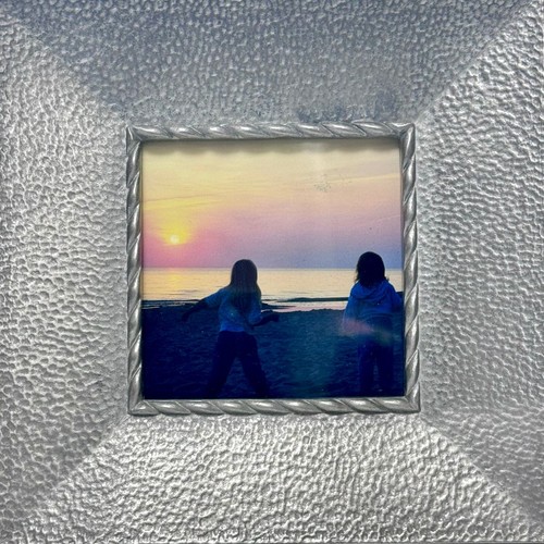 Burnes Boston Vintage 1992 Picture Frame Hammered Pewter Square 3" x 3 ...