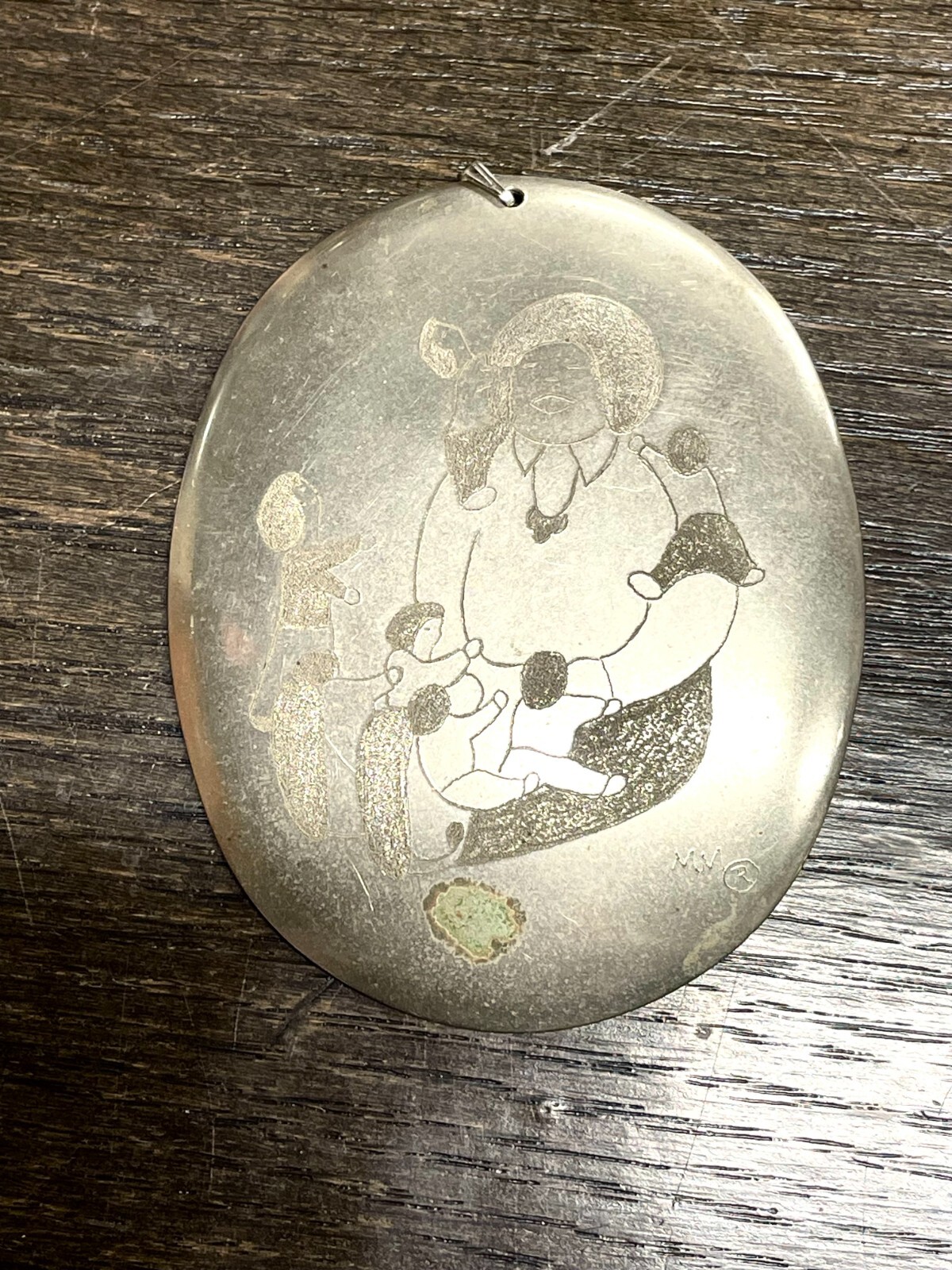 Native American Storyteller Pendant by Metal Moments - Gem