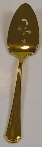 Oneida Silversmiths Golden Clairhill Pie Server Electroplated Gold 1984 ...