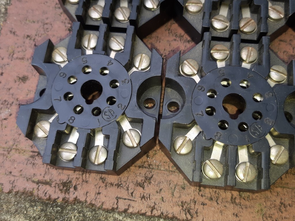 LOT OF 6 CUSTOM CONNECTOR RB08 RELAY SOCKET 10 AMP 300 VOLT 8 PIN FREE ...